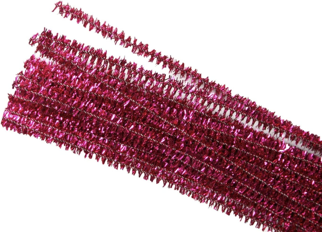 Set of 100 Metallic Tinsel Pipe Cleaners for Kids Crafts, Embellishing ...