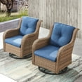 PARKWELL 2PCS Rattan Swivel Rockers - Patio Set for Porch, Balcony ...