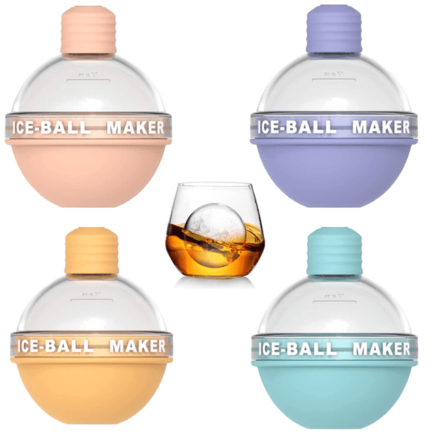 4 Pack Ice Ball Maker, Whiskey Ice Mold, Silicone Ice Cube Tray, Sphere ...