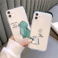 Designed for iPhone Case, Cute Couples Dinosaur Cartoon Clear Soft ...