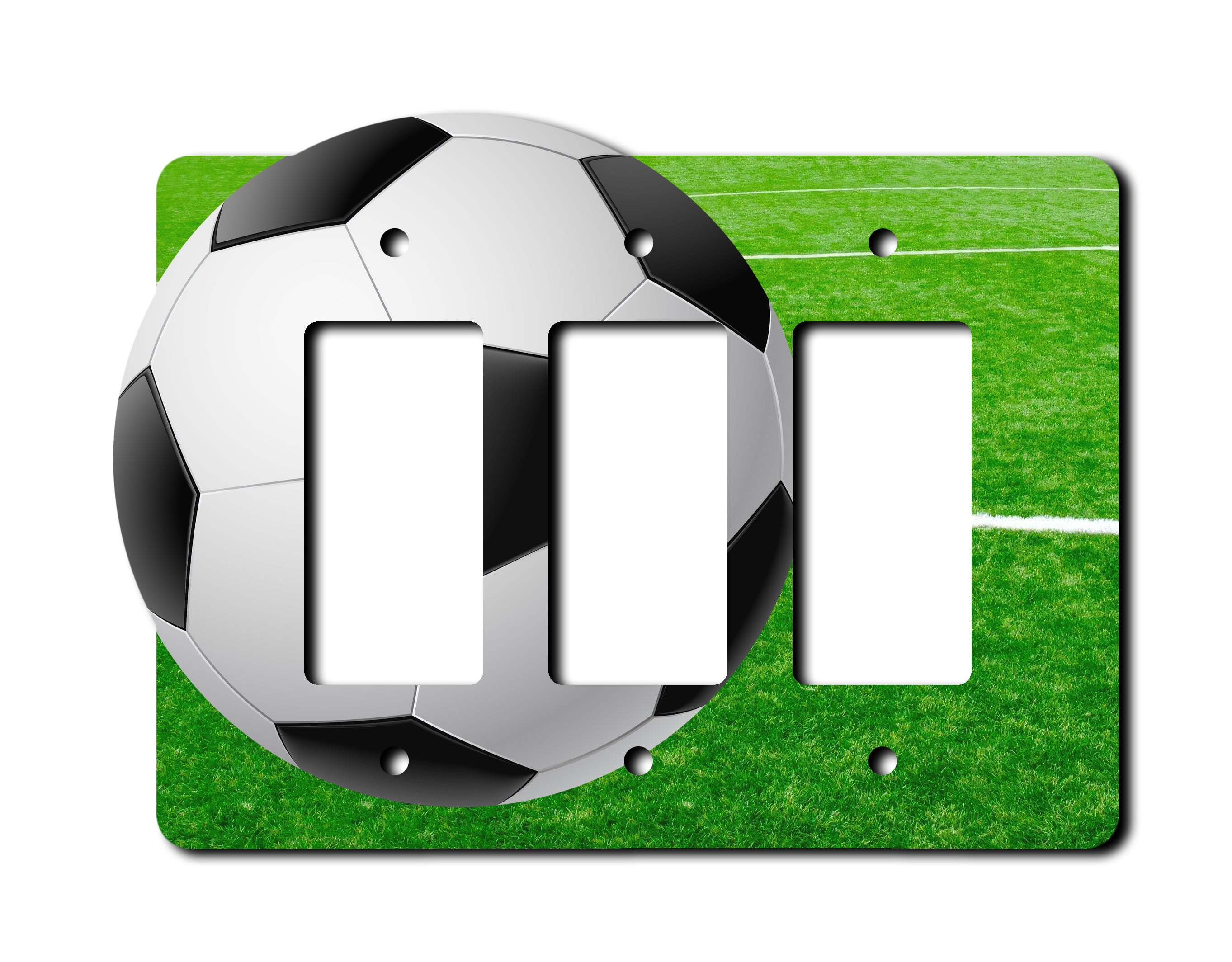 Off The Wall Plates - Soccer Ball - Triple Gang Paddle Rocker - Walmart.com