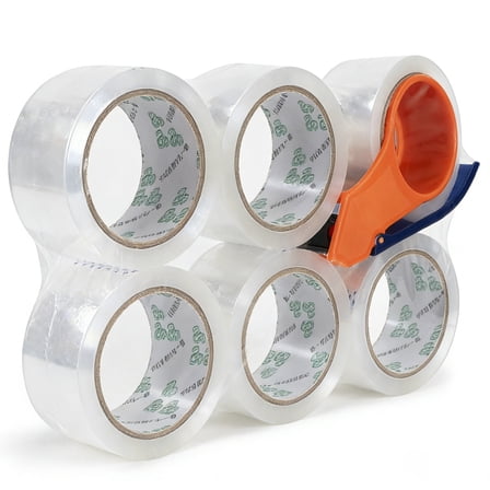 Clear Packing Tape with Dispenser,2.4 Mil,1.88 Inch x 60 Yards,Heavy ...