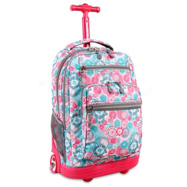 J World Girls Sundance 20" Rolling Backpack With Laptop Sleeve For ...