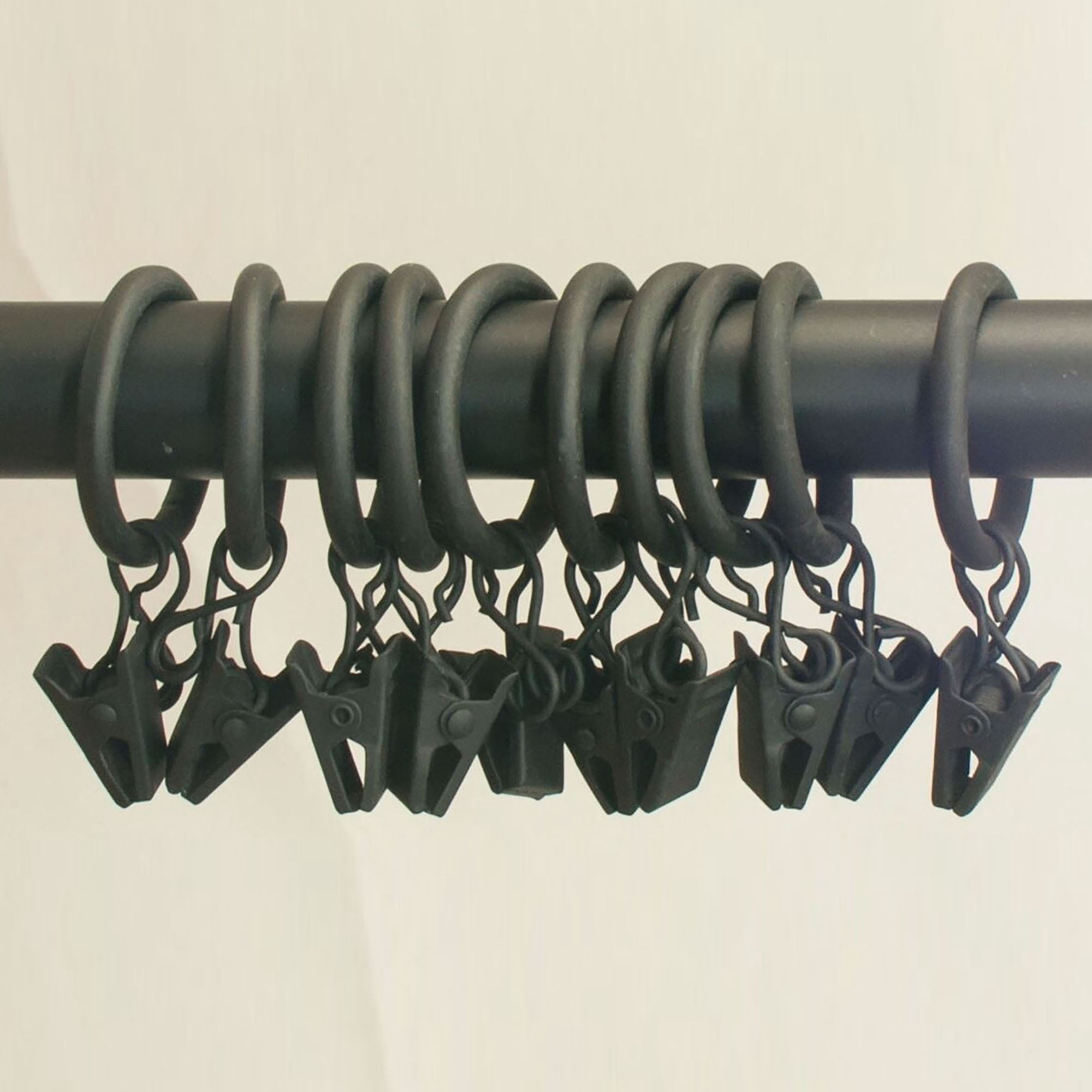SAYFUT 10PK Metal Curtain Drapery Rings w/ Clips & Eyelets, Fits up to ...
