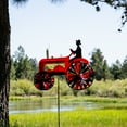 In The Breeze 2507 - 24-inch Red Tractor Lawn Kinetic Decorations Stake ...
