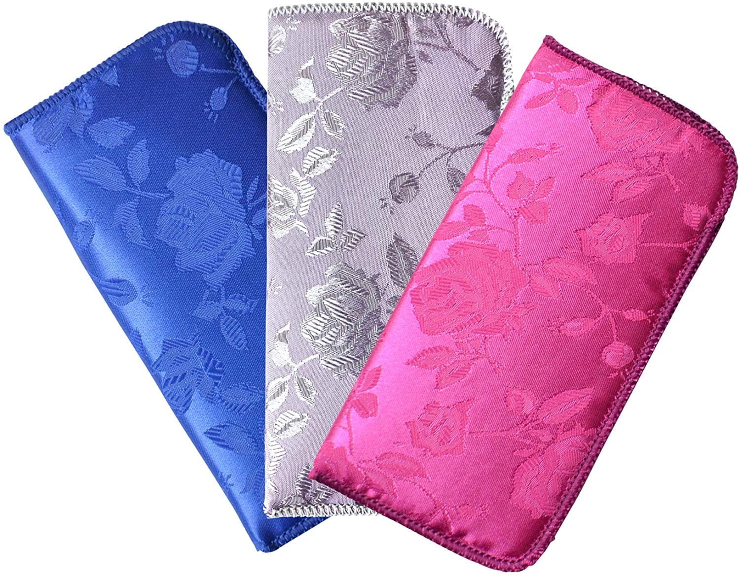 Eye Wish Eyewear 3 Pack Soft Slip In Eyeglass Case for Women Glasses ...