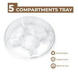 [100 Pack] 10 Inch Round Plastic Appetizer Tray with Lid - 5 ...