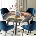 Archway Columns Round Table Cover, Vintage Ethic Traditional Beige ...