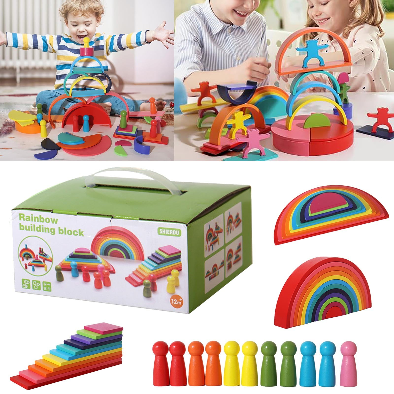 Click here for Siminseming 40 Piece Wooden Rainbow Stack Set 4 In... prices