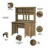 Pemberly Row Small Computer Desk with Hutch in Reclaimed Pine - Walmart.com