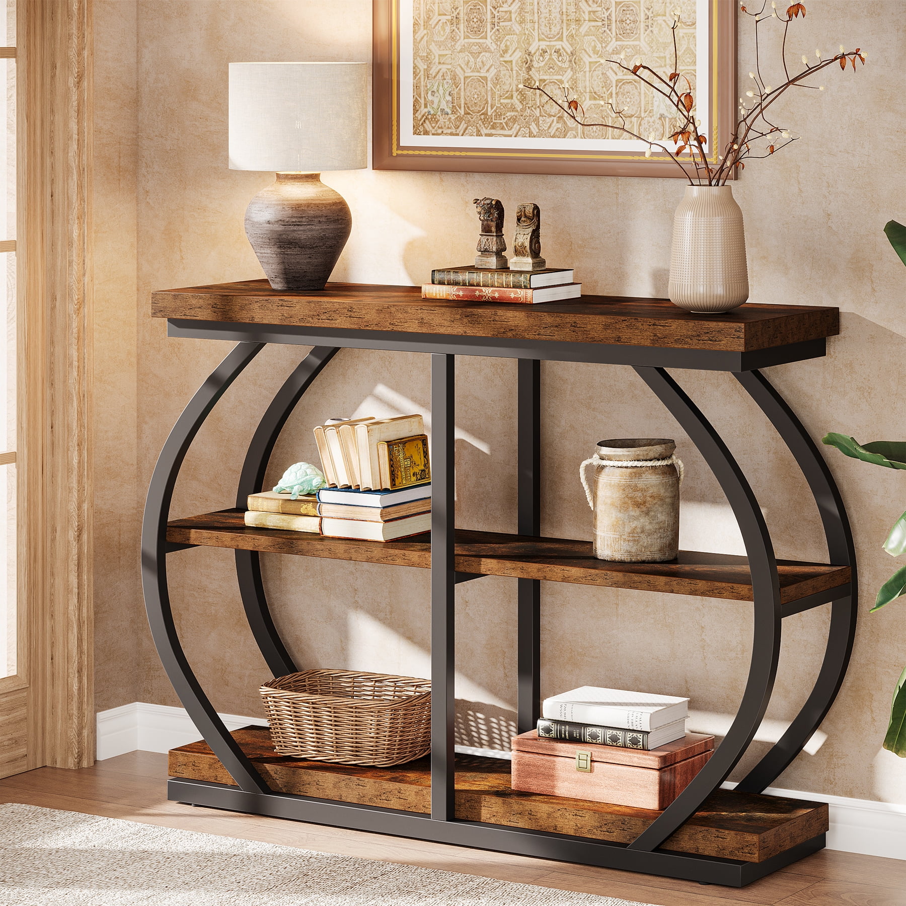 Click here for Fnova 41.3 Industrial Console Table  3-Tier Entryw... prices