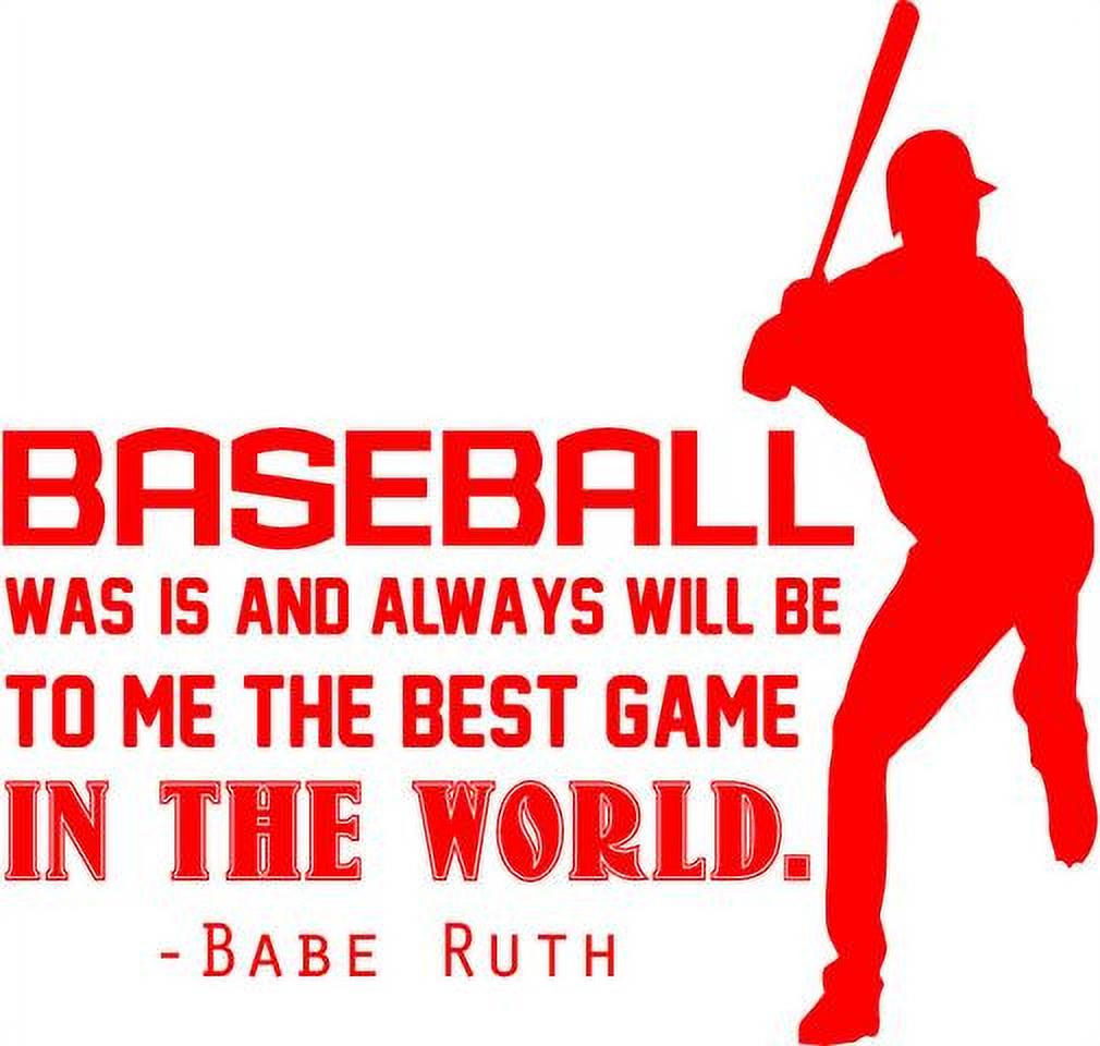 BASEBALL VINYL WALL DECAL - Babe Ruth Quote - Bedroom Sports Decor - 20 ...