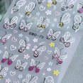 2 Pcs 5D Nail Art Stickers - Butterfly Wings & Floral Hearts Self ...