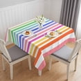 Abstract Blue Red Yellow Vertical Stripes Table Cloth 60x60in ...