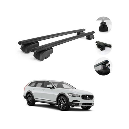 Black Roof Rail Rack Cross Carrier Bar Fits Volvo V90 Cross Country ...