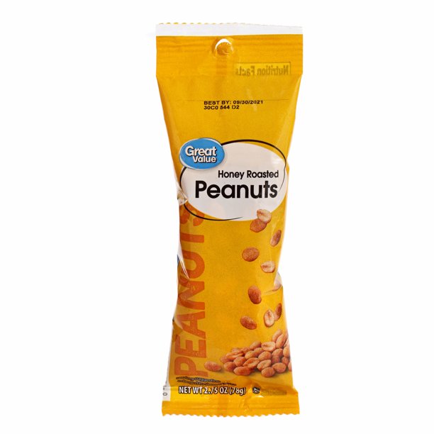 Great Value Honey Roasted Peanuts, 2.75 Oz - Walmart.com - Walmart.com