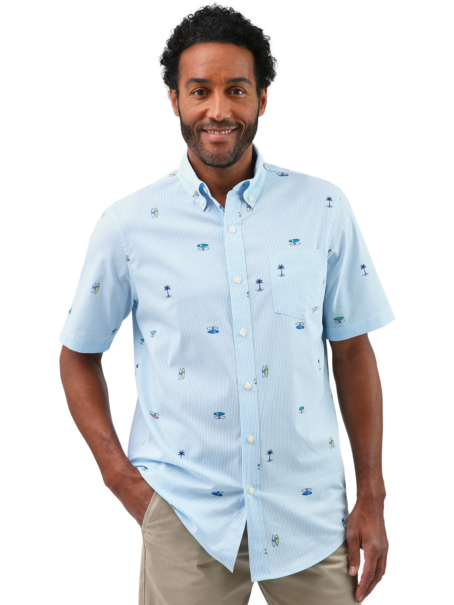 Chaps Men's Short Sleeve Stretch Woven Shirt, Sizes XS-4XB - Walmart.com