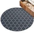 Beige Vine Trellis Round Living Room Rugs 7 ft, Minimalist Leaf Diamond ...