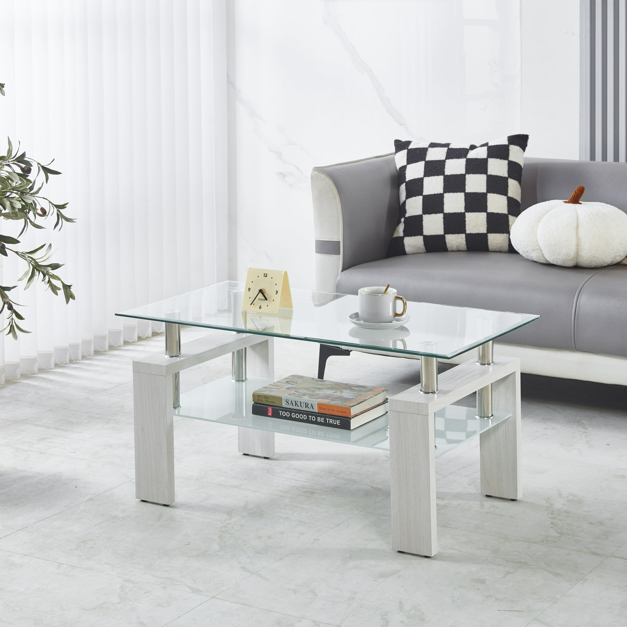Click here for Noble House Modern Tempered Glass Coffee Table Wit... prices