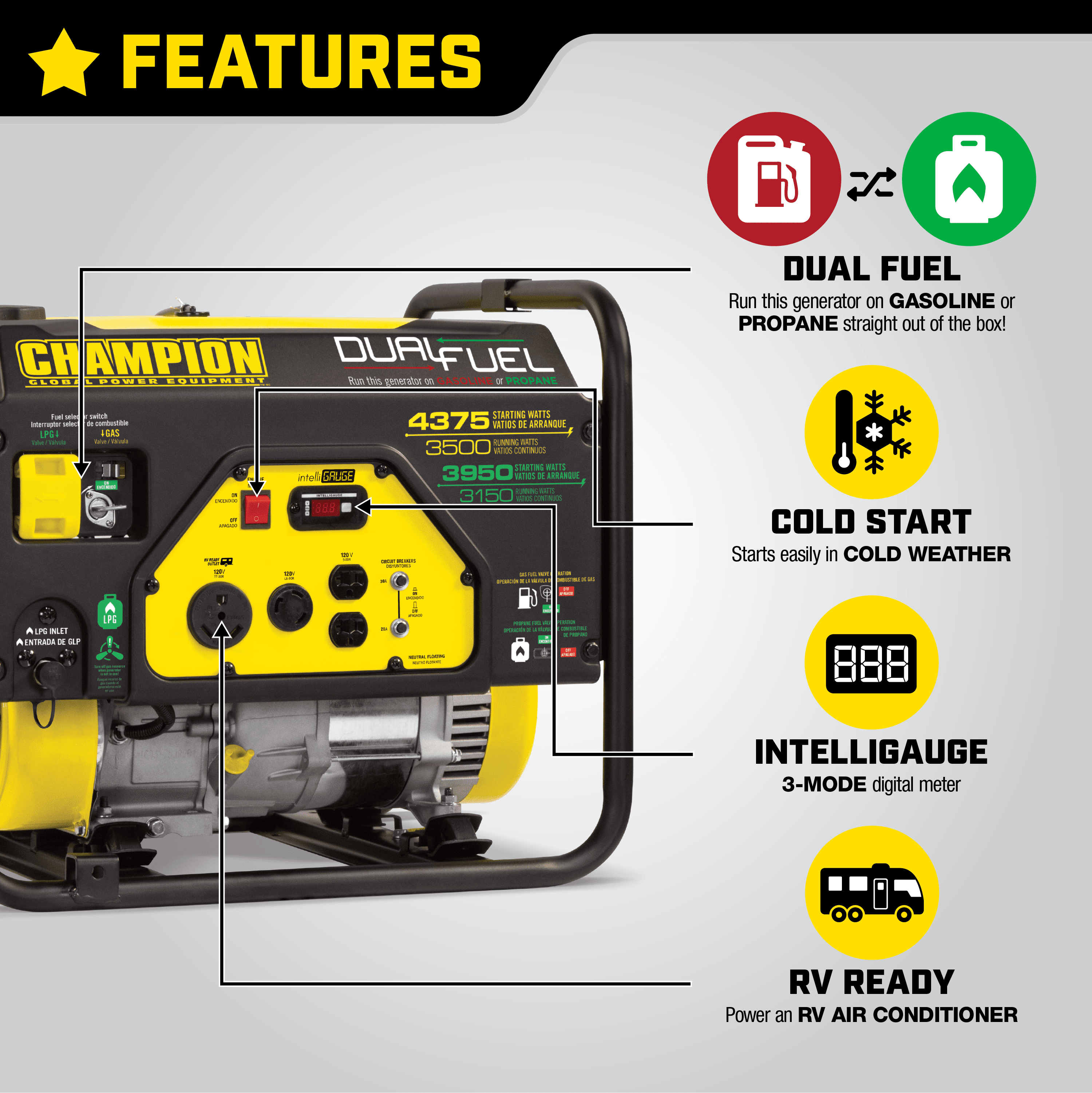 Champion portable generator 4375 store