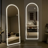 BEAUTYPEAK 64" x 21" LED Arched Full Length Mirror Standing Floor ...