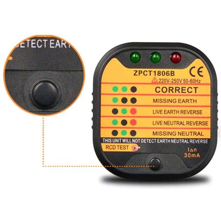 Electric Socket Tester Automatic Outlet Polarity Check Meter Detector ...