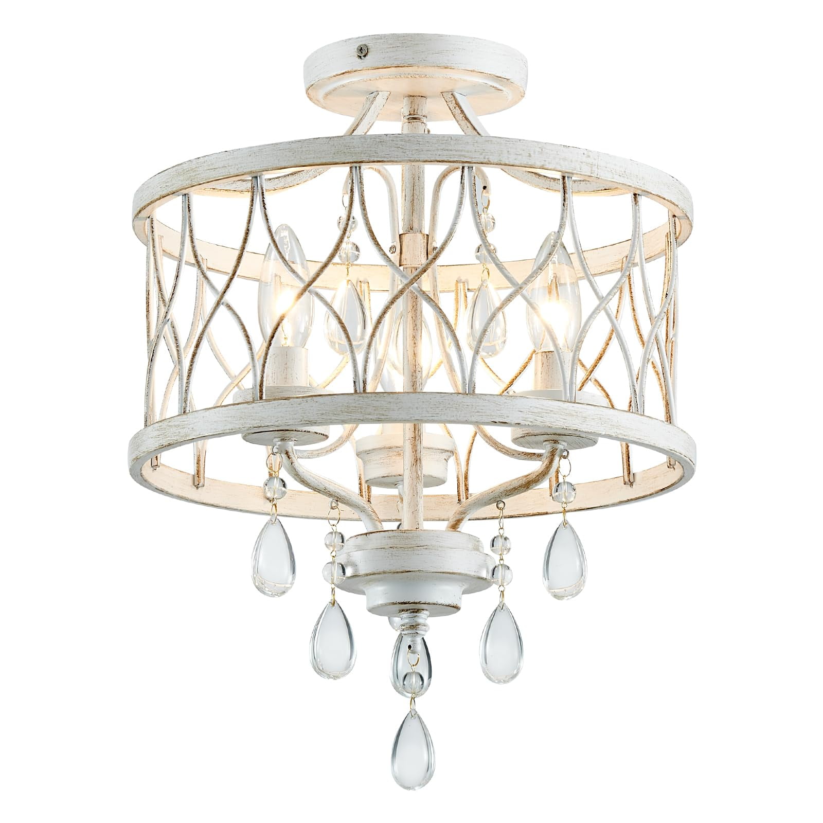 Click here for Uiimeces Farmhouse Crystal Ceiling Light Fixture... prices