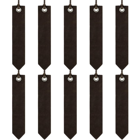 10 Pieces Leather Bookmarks Blank Leather Bookmarks with Tassel for Book Handmade Reading Page ...