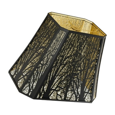 SWAIFDEE Etched Forest Large Metal Lamp Shade, 8-Petal Lotus Shape ...