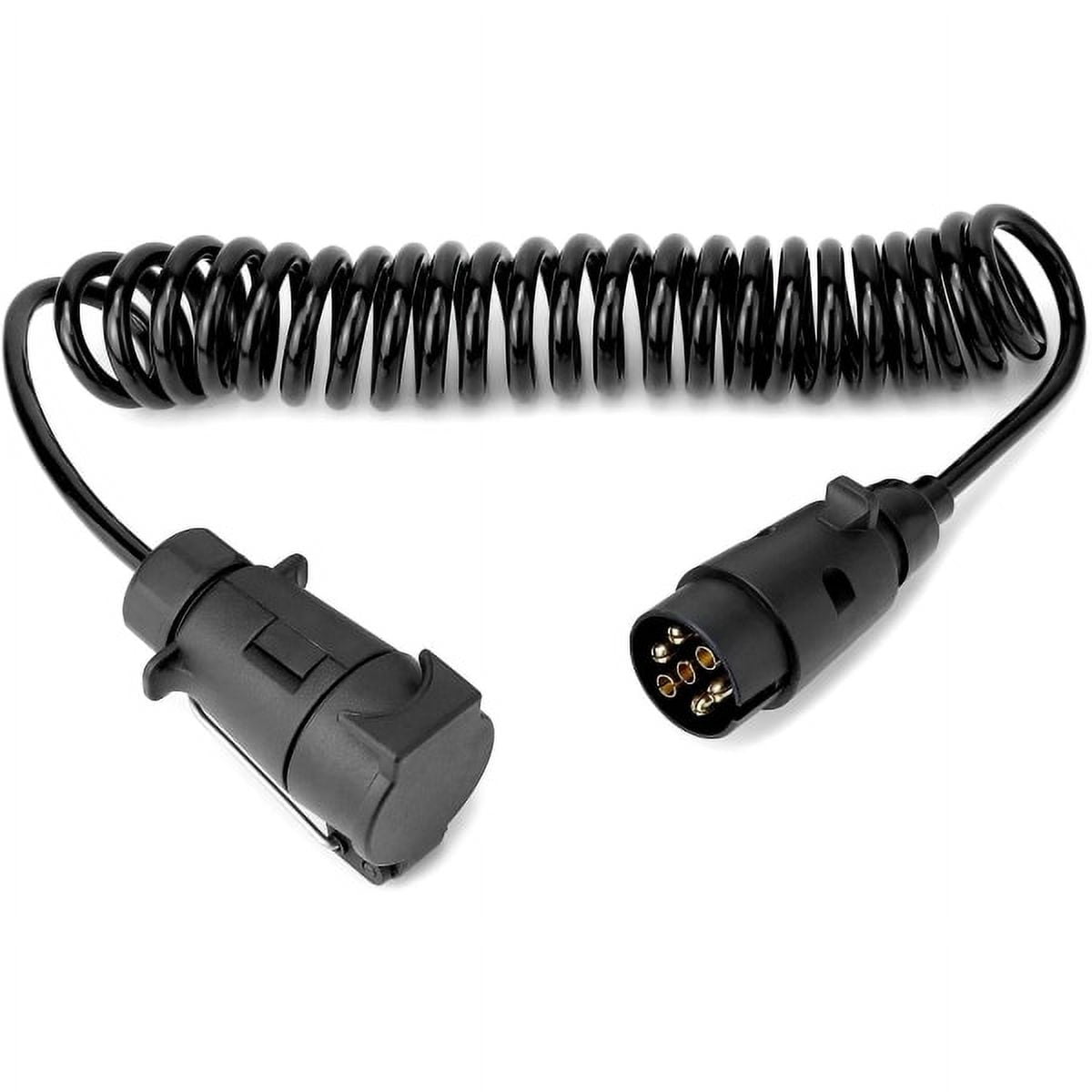 7-pin trailer light extension cable with coiled cable and male to ...