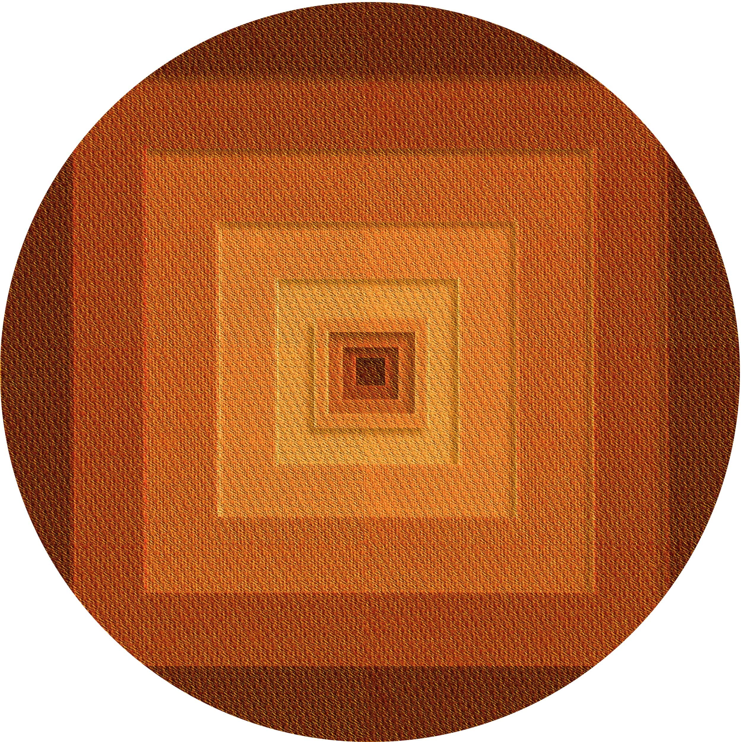 Ahgly Company Machine Washable Indoor Round Transitional Orange Red ...