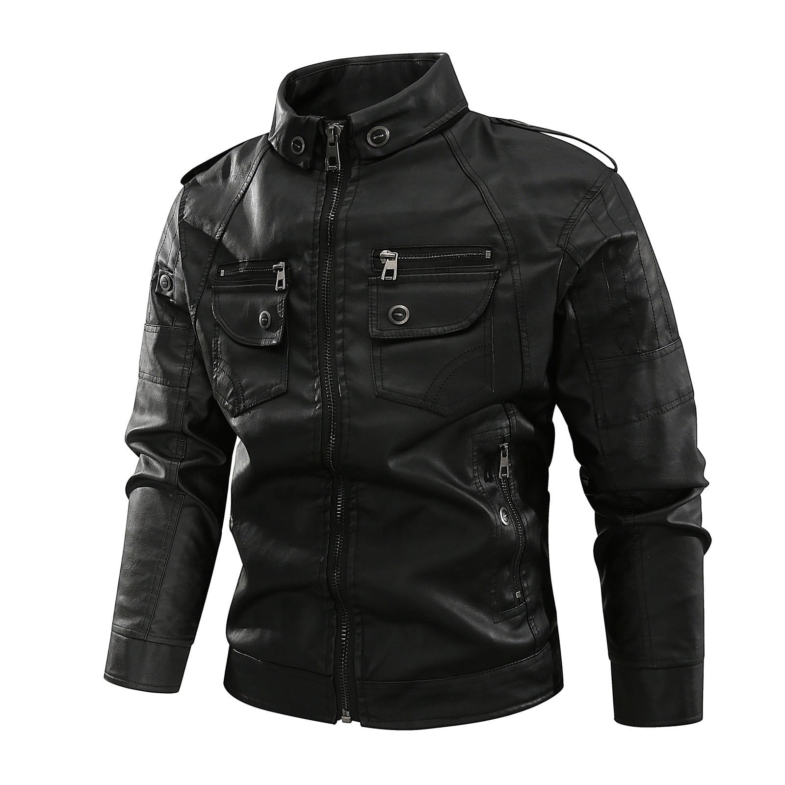 Click here for Japceit Leather Jacket Men Motorcycle Leather Moto... prices