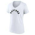 Women's White Toronto Raptors Wordmark V-Neck T-Shirt - Walmart.com