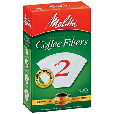 Melitta #2 Natural Brown Cone Coffee Filters, 100 Ct - Walmart.com