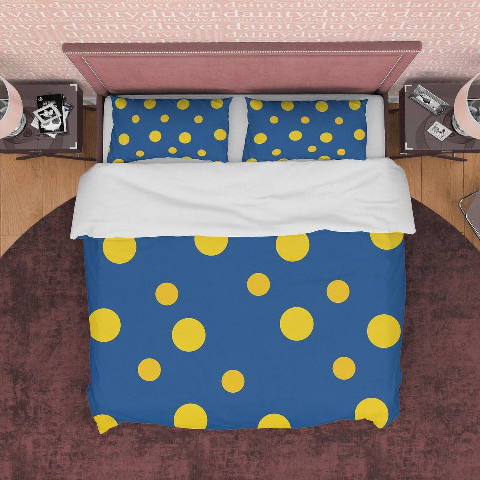 Azul Polka Dot Funda Nórdica Ropa de cama geométrica, Mid Century ...