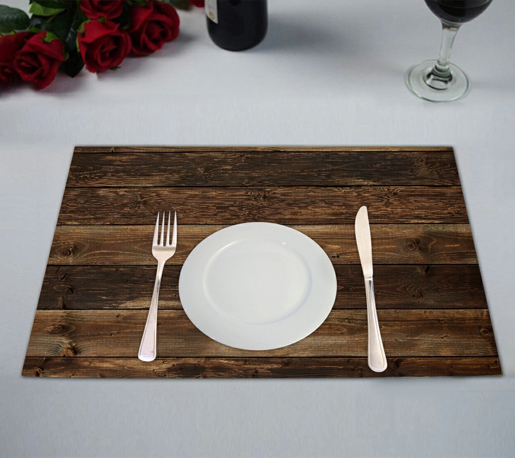 ECZJNT brown old wood texture with knot Placemat Table Mat Cup Mat ...