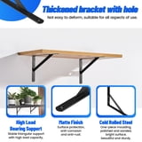 LELE LIFE Heavy Duty Shelf Brackets, 10 x 8 in Large Wall Mount L Steel ...