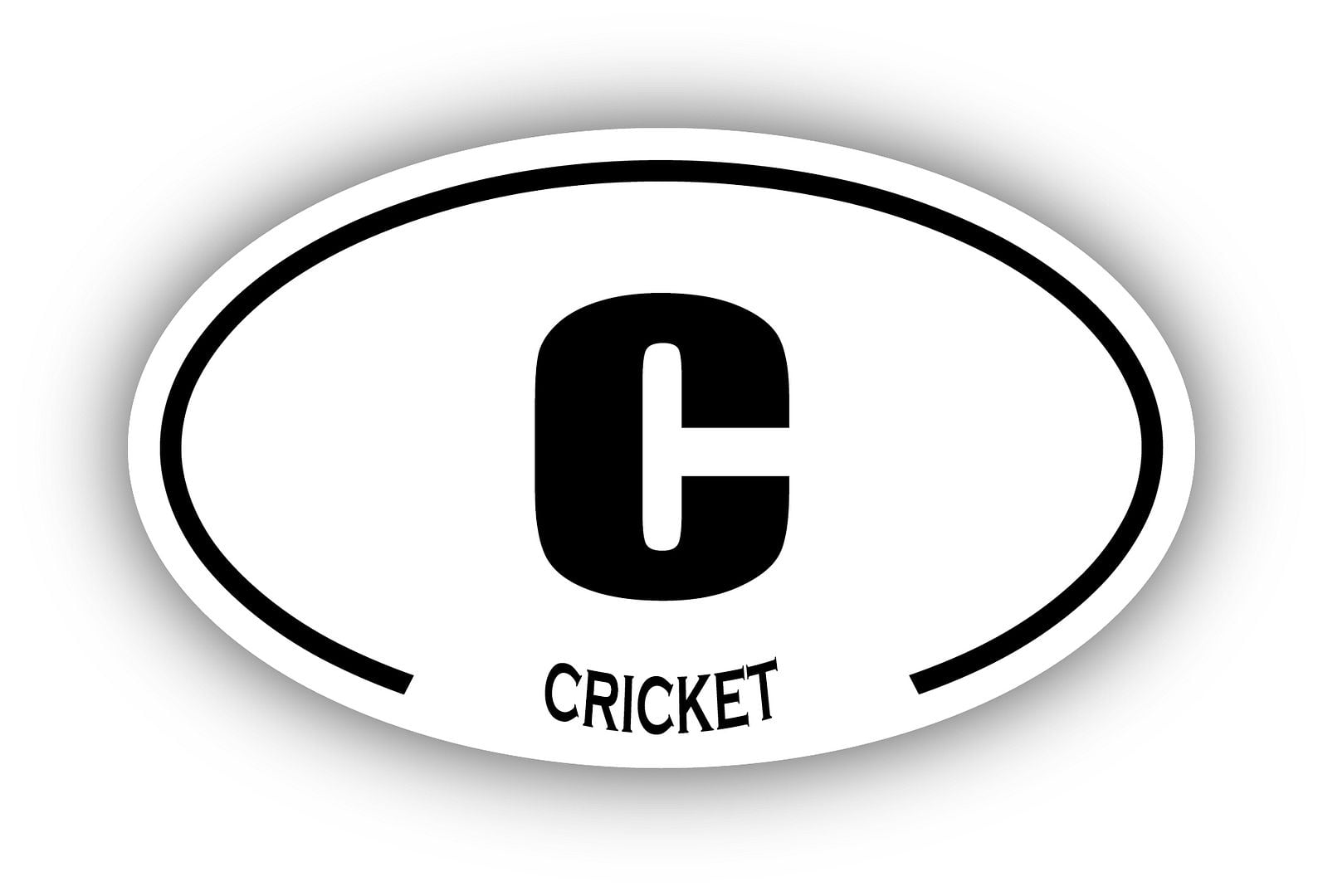 Cricket C Oval Bumper Sticker 3M Vinyl Decal 3 in x 5 in - Walmart.com