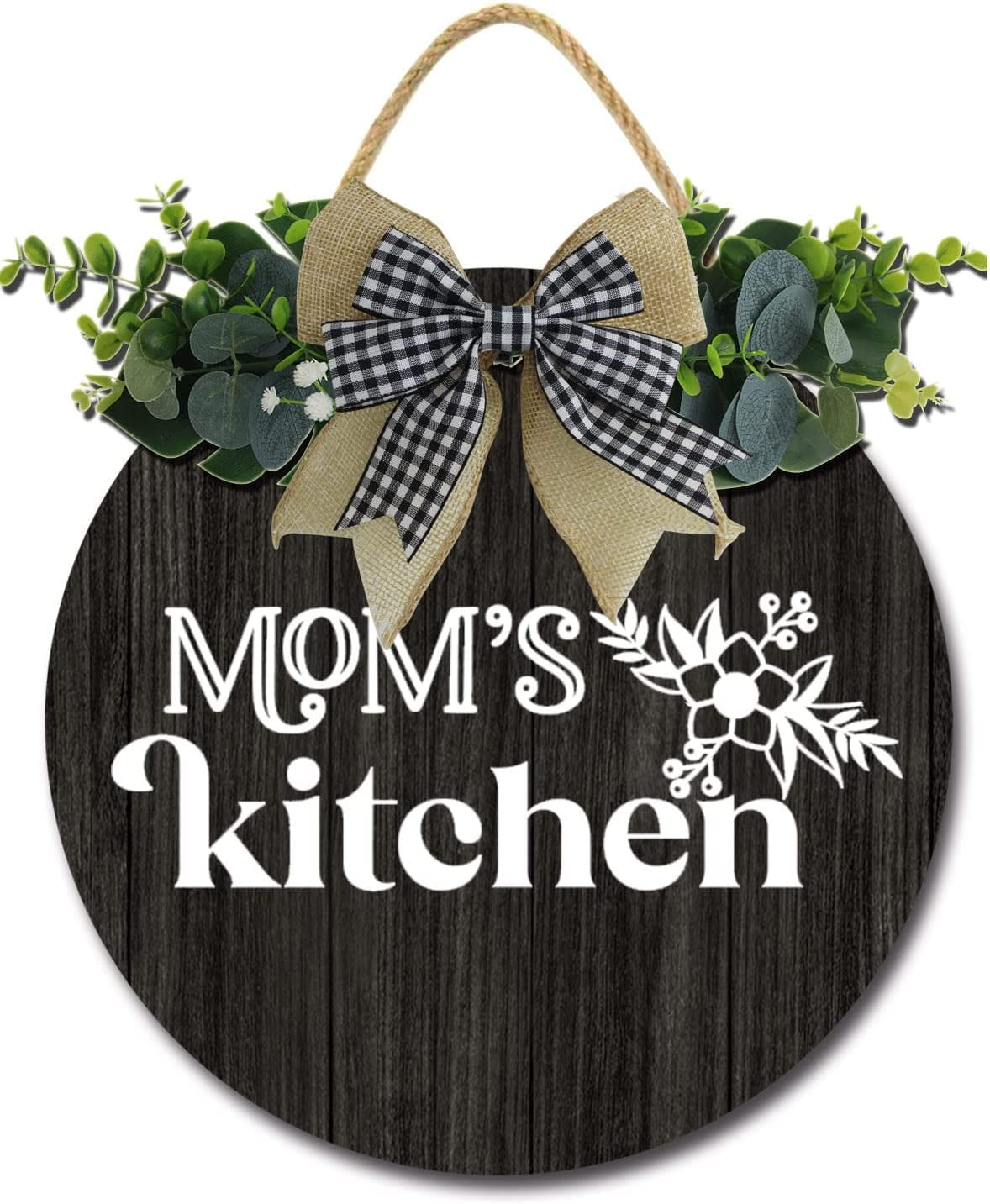 Eveokoki 12" Mom'S Kitchen Decor Farmhouse Kitchen Wall Decor Wooden ...