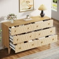 Dresser for Bedroom, 55-Inch Chest of Drawers, Wood 6 Drawers Double ...