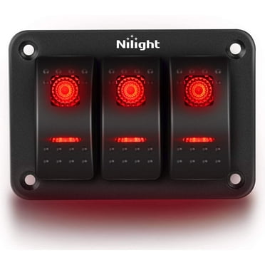 Nilight 6 Gang Rocker Switch Aluminum Panel Toggle Dash 5 Pin ON/Off ...