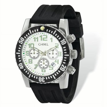 Mens Chisel Black Dial Orange Silicone Chronograph Watch - Walmart.com