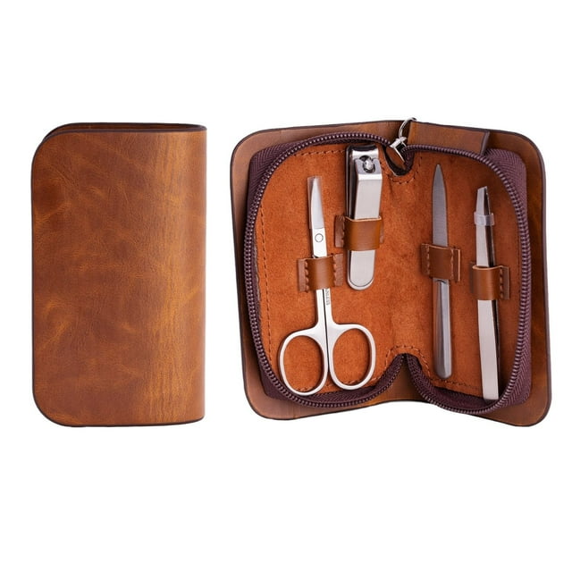 4 Piece Manicure Set with Small Nail Clippers, Scissors, File and ...