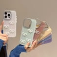 Bling Glitter 3D Pearl Bow Knot Bowknot Phone Case for iPhone (White ...