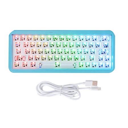 63 Keys RGB Mechanical Keyboard Hot Swappable Switch Sockets Compact ...