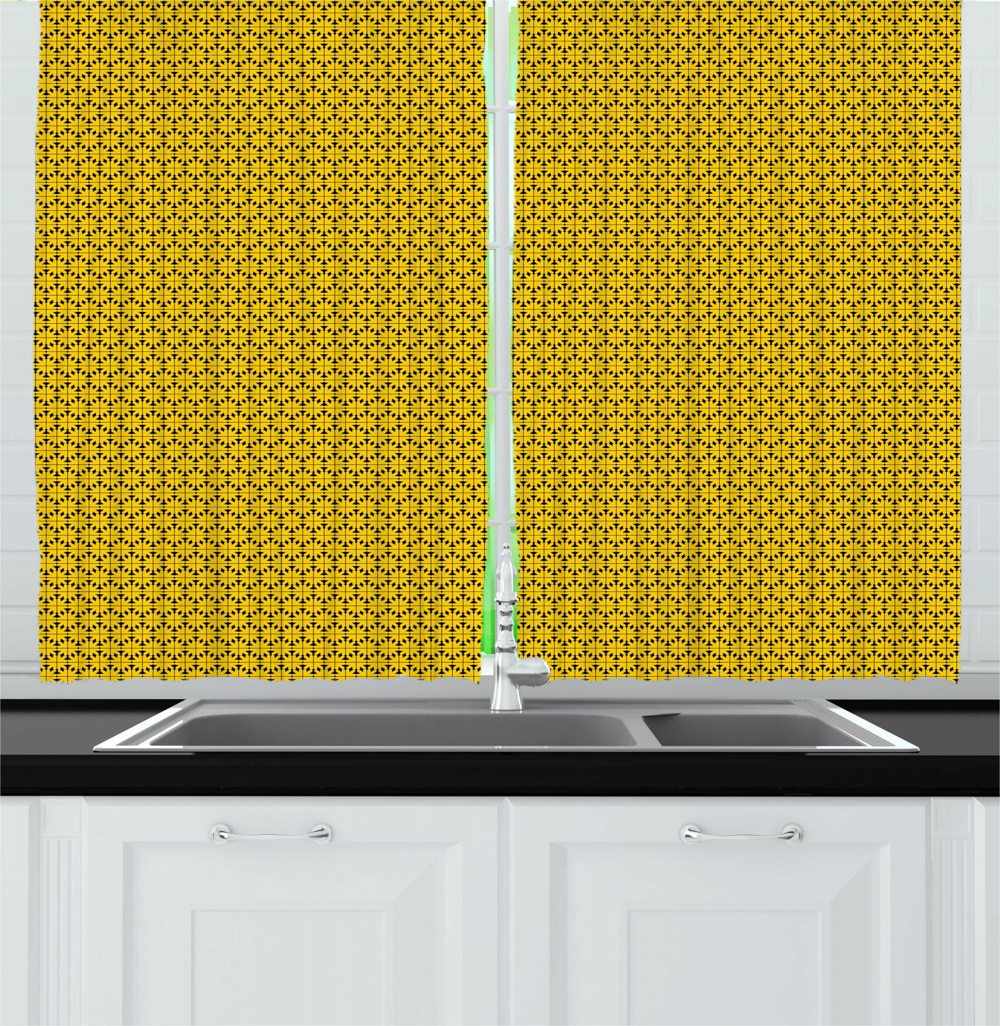 Abstract Kitchen Curtains, Art Illustration of Pointer Symbols Designed ...