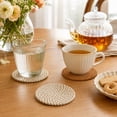 10 Pack Cotton Linen Coasters with Holder – Round, Woven, Heat ...