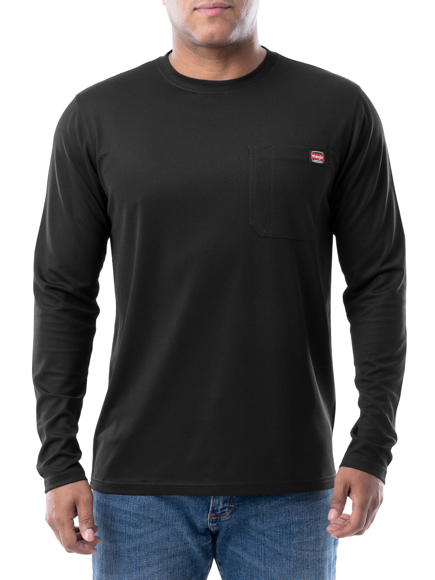 Wrangler Workwear Men's Long Sleeve Poly Performance Pocket T-Shirt ...
