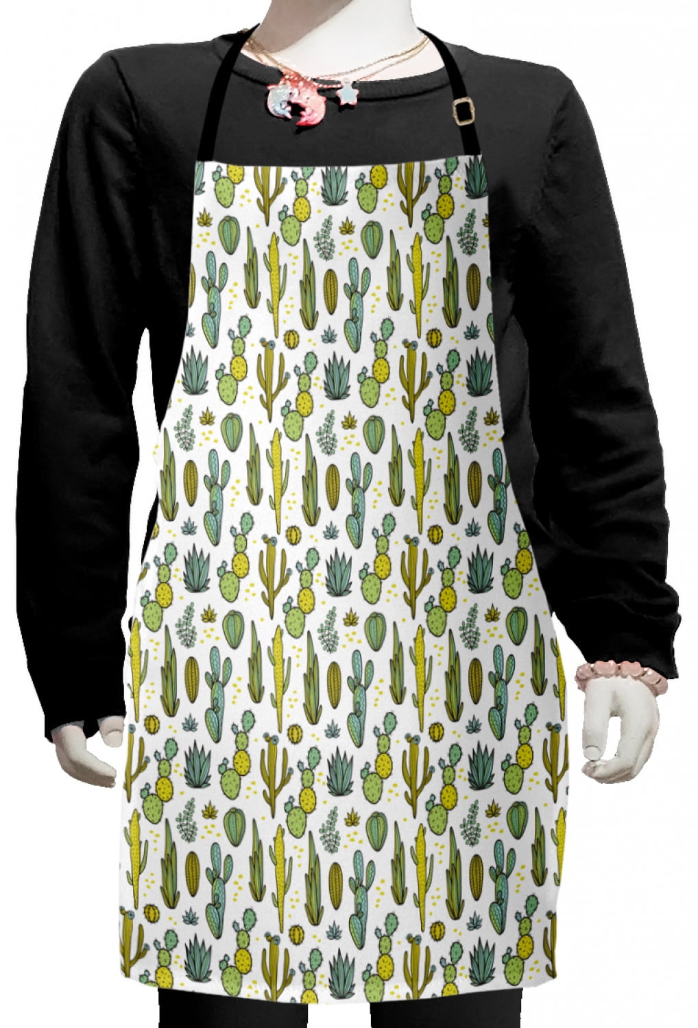Cactus Kids Apron, Hand Draw Foliage Pattern Botanical Inspired Floral ...