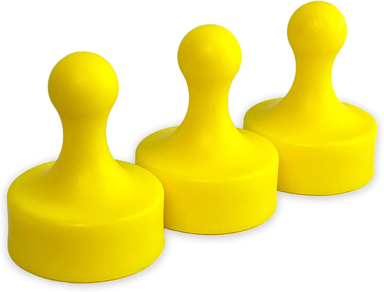 Yellow Pawn Shaped Neodymium Magnets - Set of 3 - Super Strong Rare ...